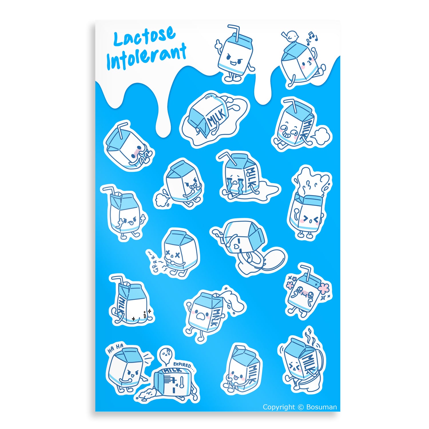 Sticker Sheet: Lactose intolerant